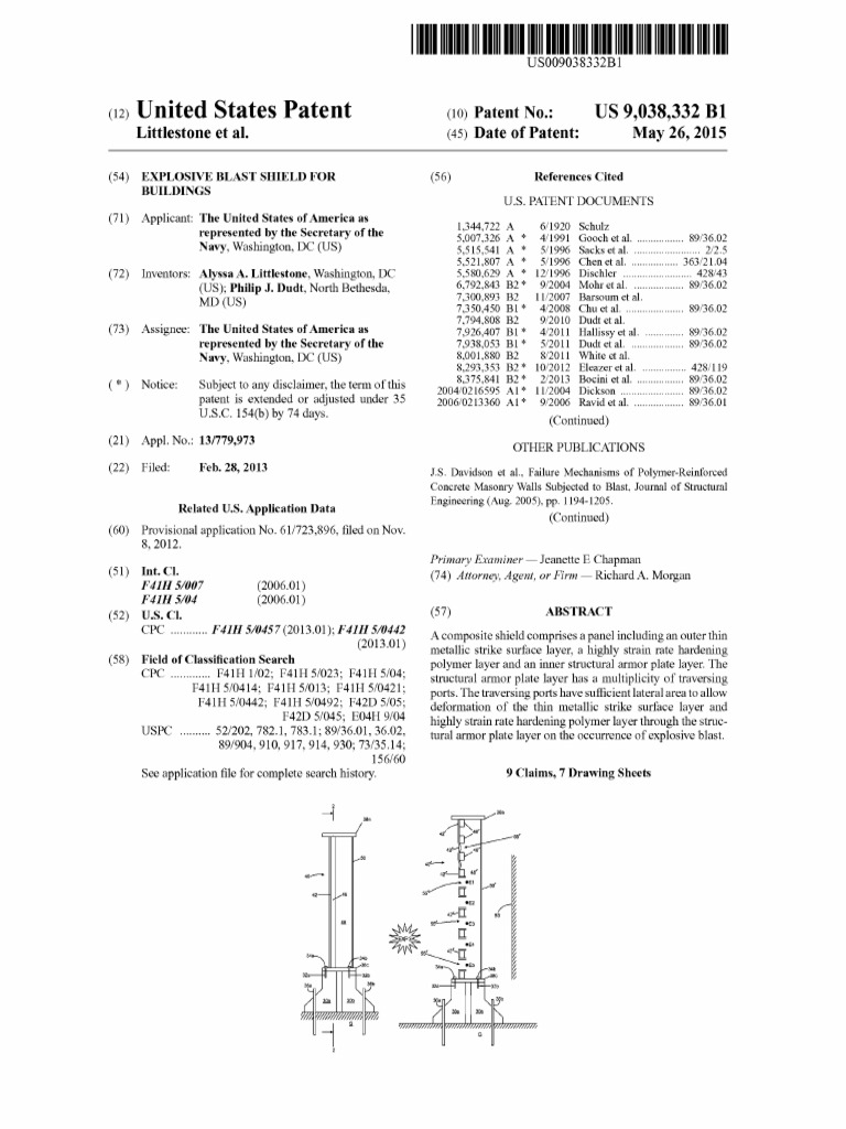 Explosive Blast Shield for Buildings with Thin Metallic Strike Surface ...