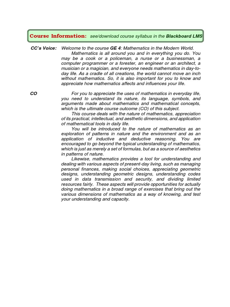 GE 4-MMW-Week 1-3 (Corrected) | PDF | Deductive Reasoning | Mathematics