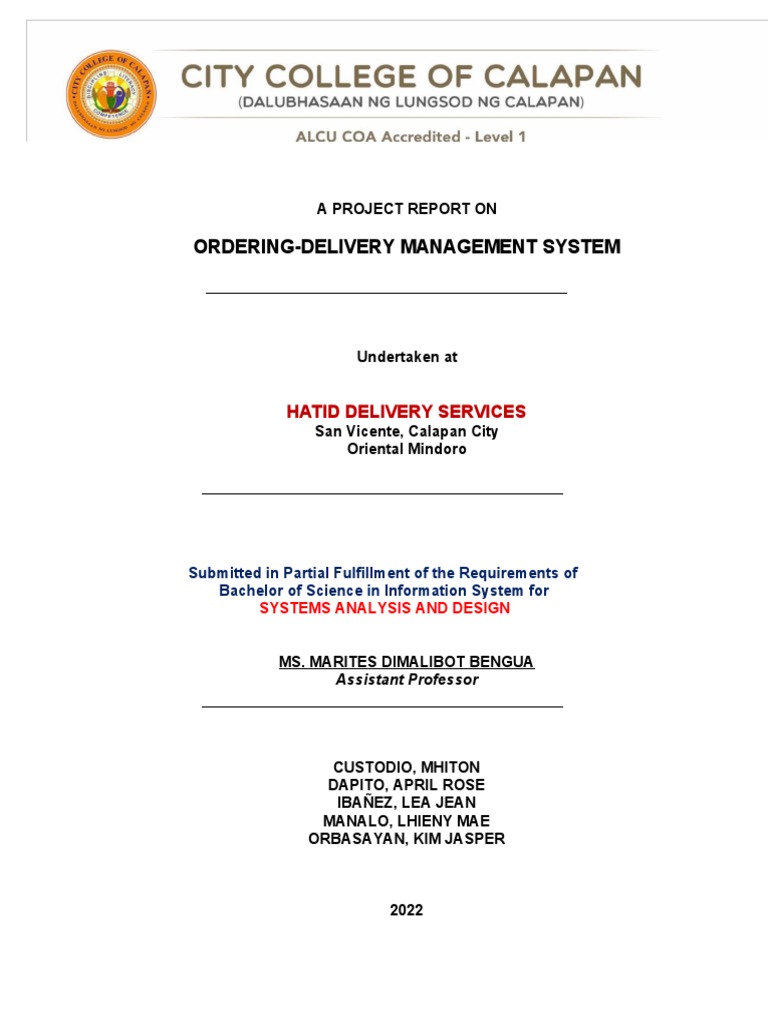System Analysis and Design Project Requirements CCC | PDF | Computing ...