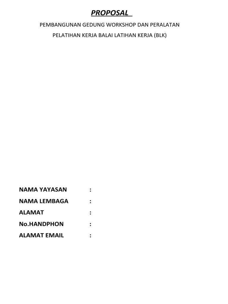 Proposal BLK Lengkap Aris Munandar | PDF