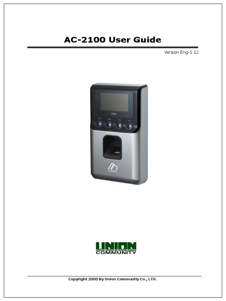 Ac2100 User Guide 1 | PDF | Authentication | Access Control
