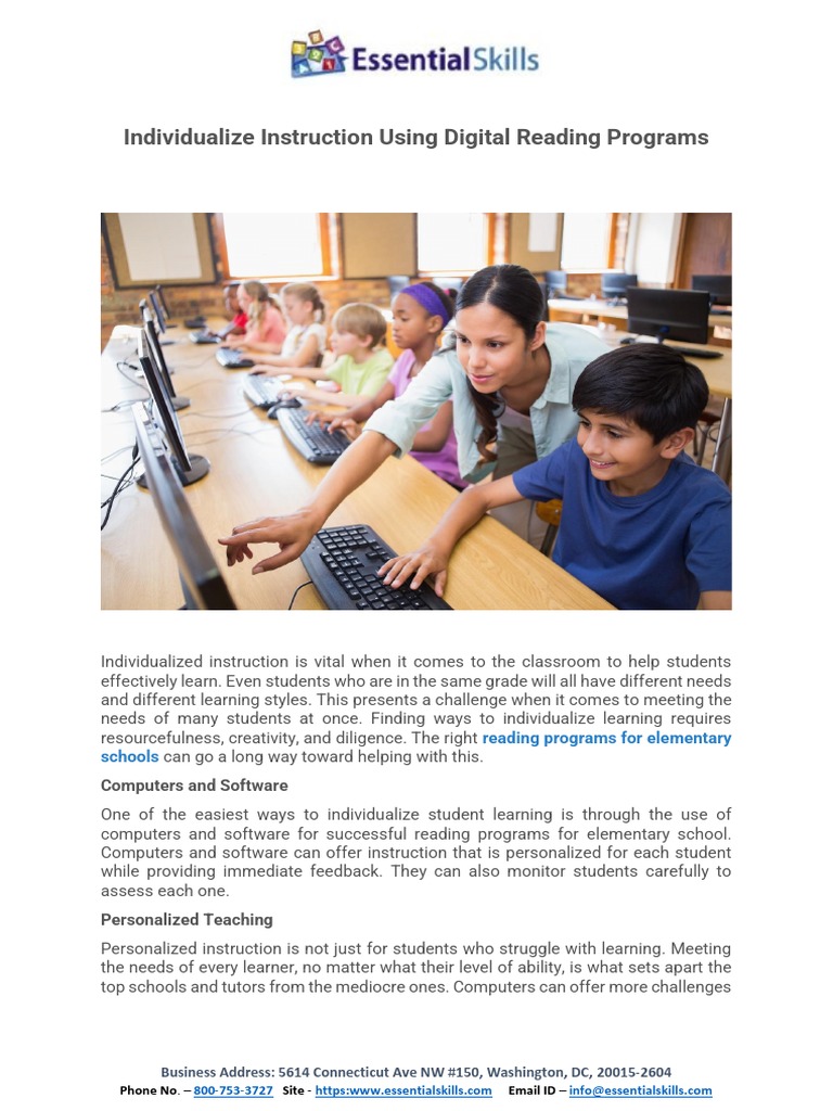 Individualize Instruction Using Digital Reading Programs | PDF ...