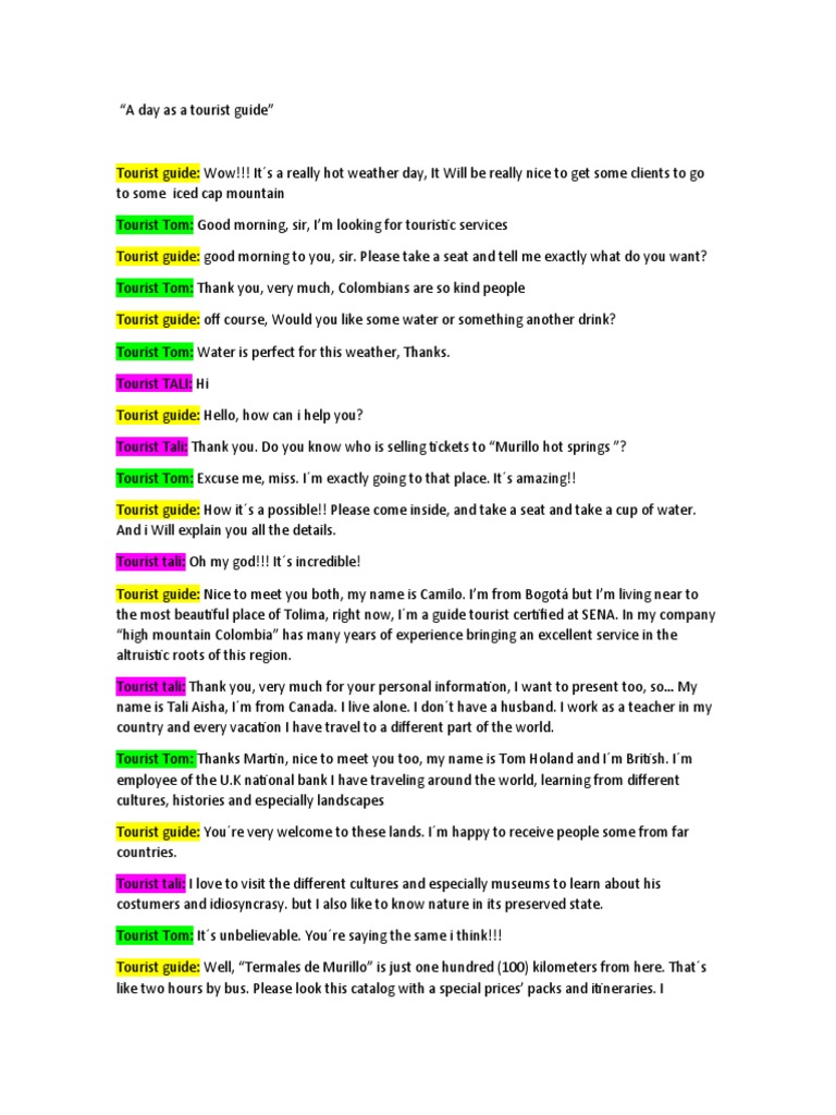 Evidencia 4 ... A Day As A Tourist Guide | PDF | Hiking