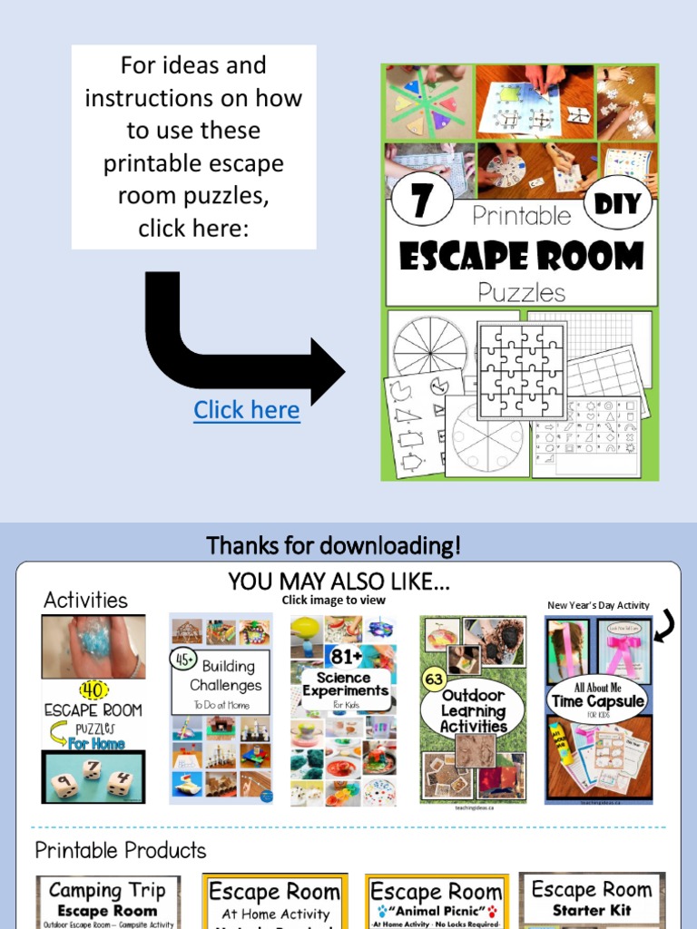 7 Diy Printable Escape Room Puzzles | PDF