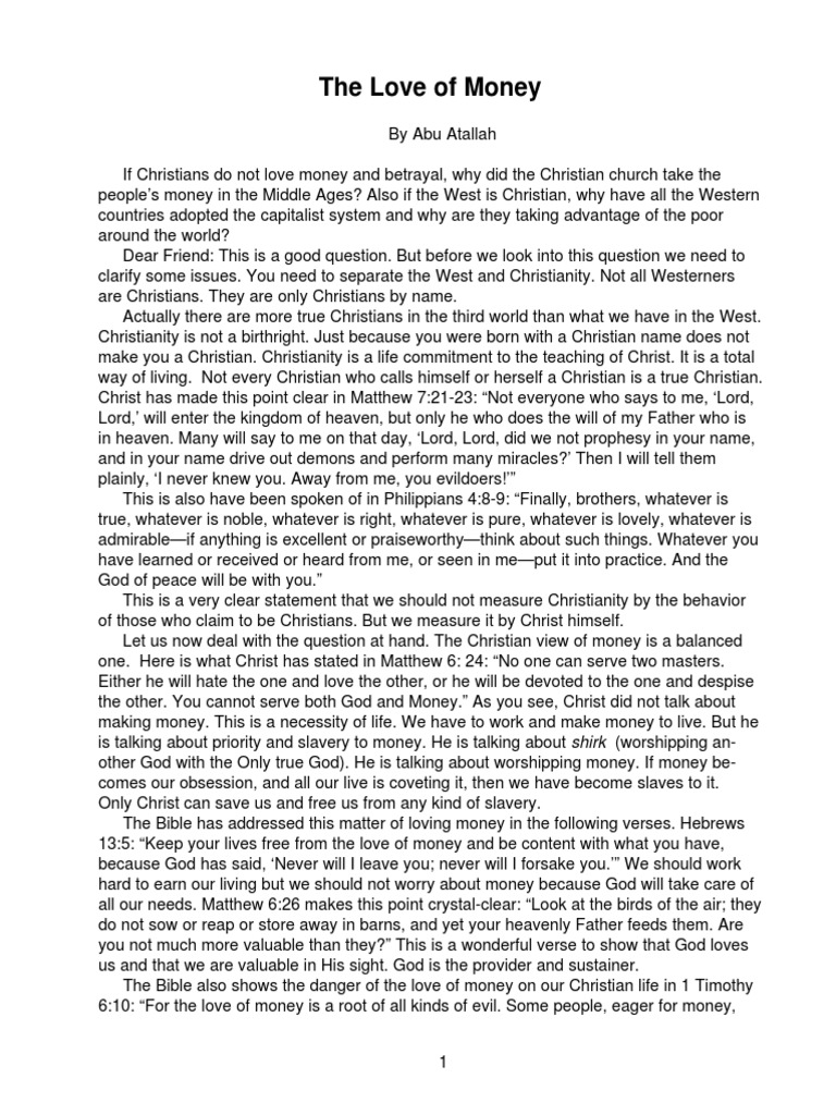Islam - Abu Atallah - Answers For Muslims - The Love of Money | PDF ...