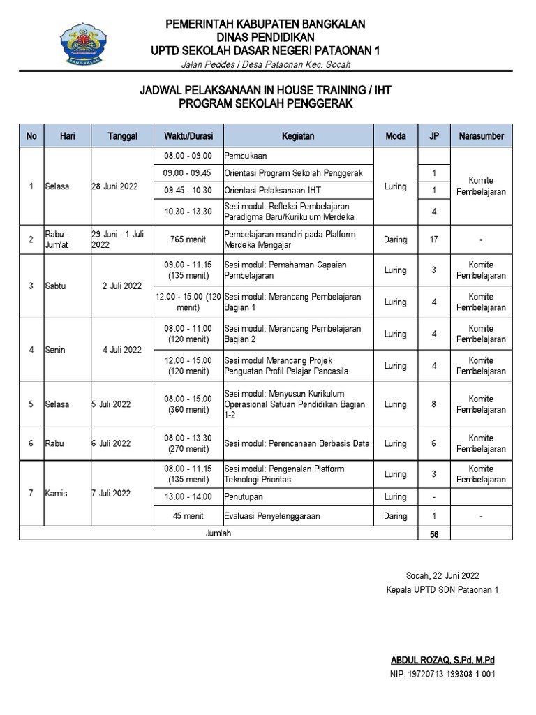 Jadwal Iht | PDF