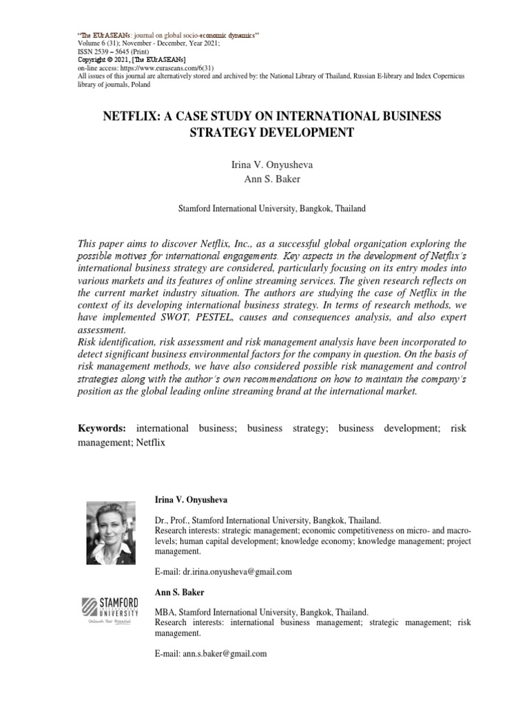 Netflix: A Case Study On International Business Strategy Development ...