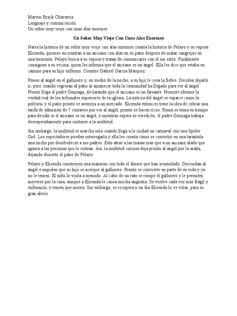 Informe 7-Un Señor Muy Viejo Con Unas Alas Enormes | PDF
