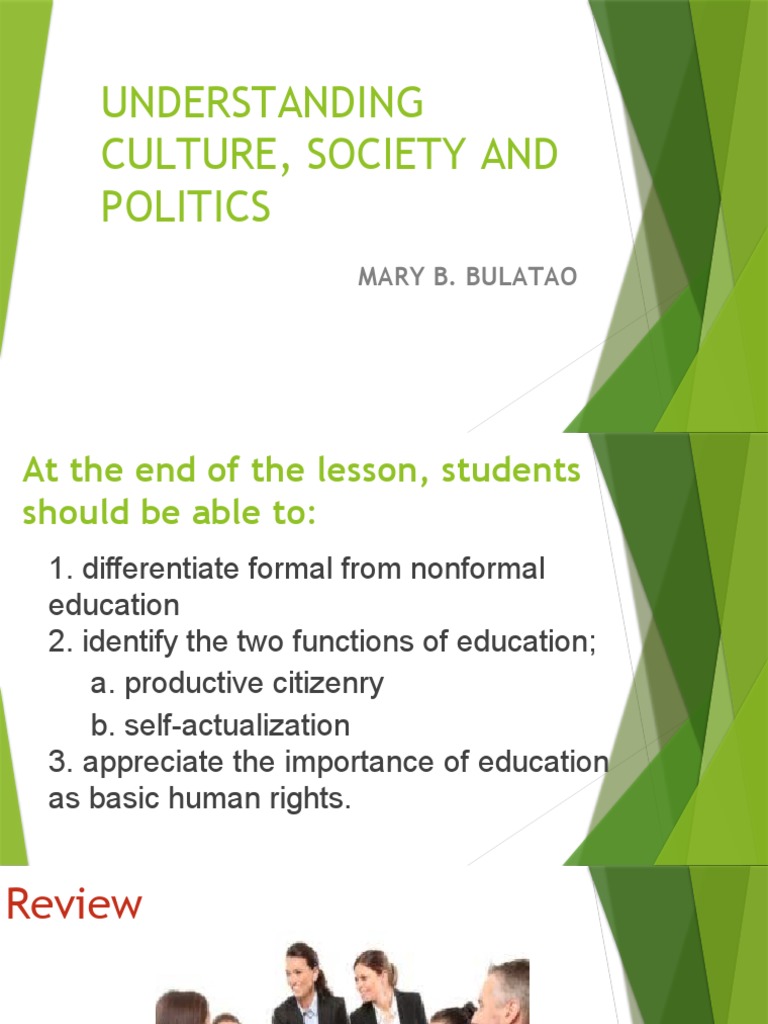 UCSP LEC 3 Function of Education in The Society | PDF | Behavior ...