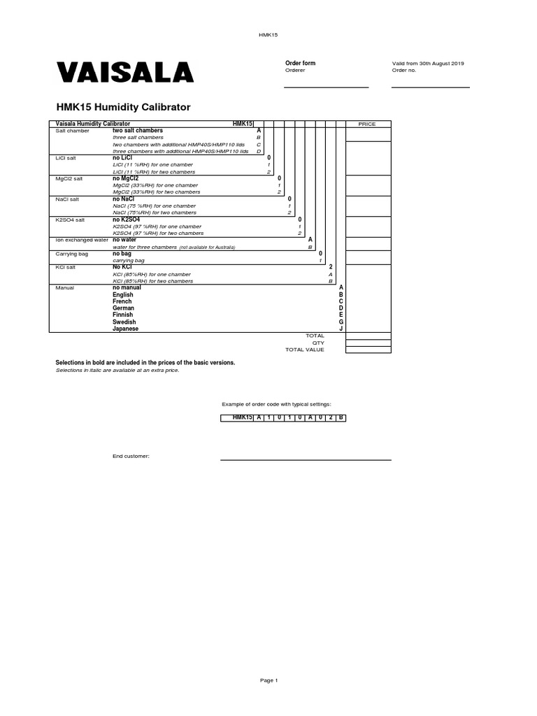 HMK15 Humidity Calibrator: (Not Available For Australia) | PDF ...