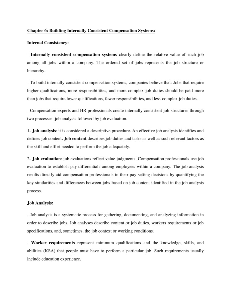 Building Internally Consistent Compensation Systems | PDF | Evaluation ...