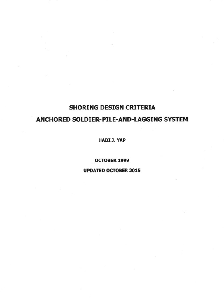 Shoring Design Criteria - Anchored Soldier Pile and Lagging - HJY - Oct ...