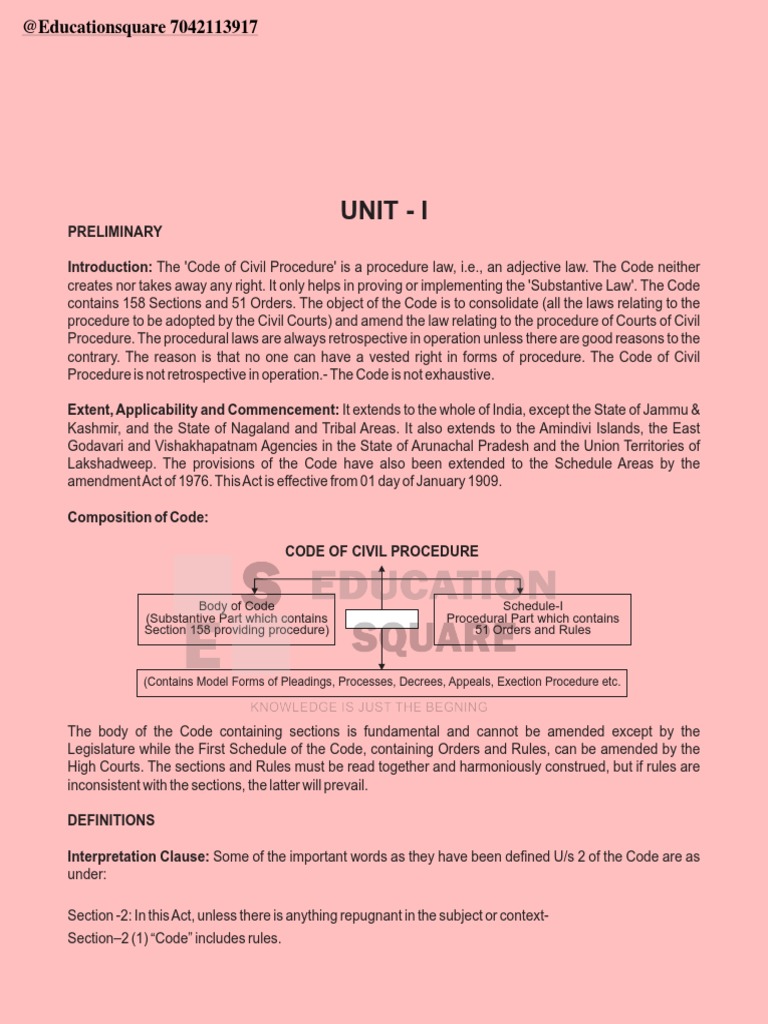 An Analysis of Key Concepts in the Indian Code of Civil Procedure: Decrees, Preliminary Decrees ...