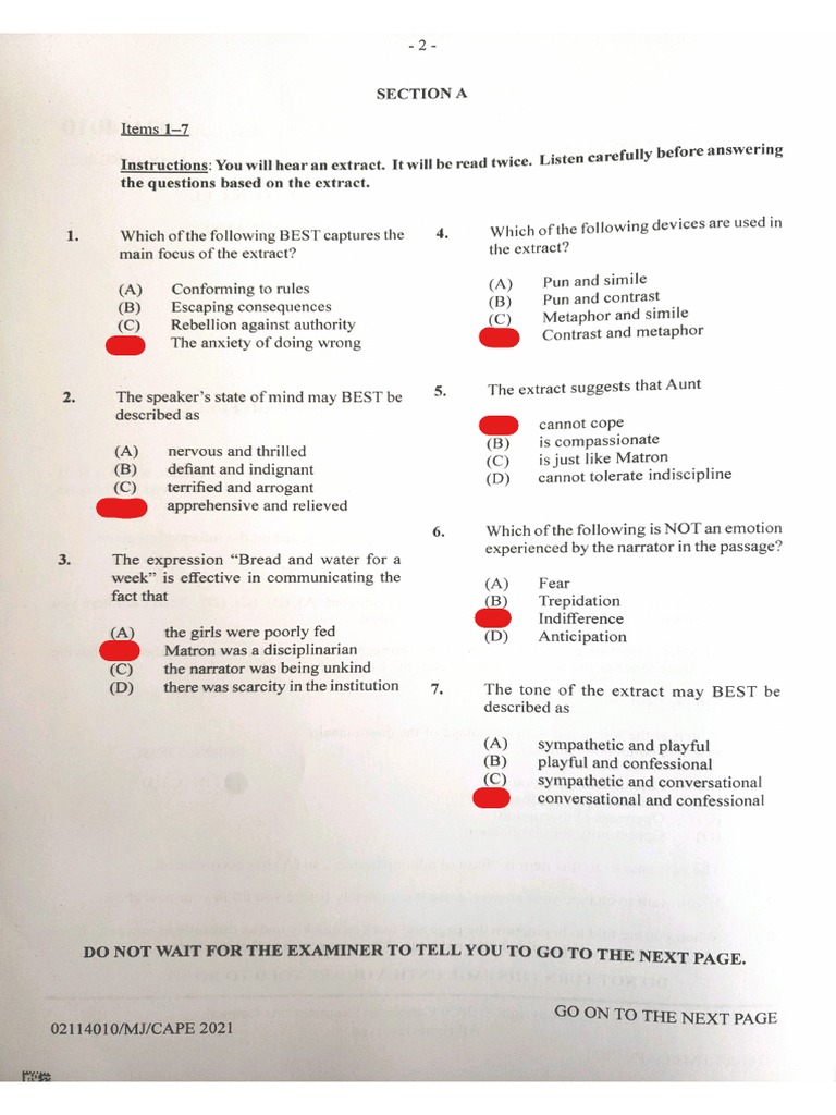 CAPE Communication Studies U1 P1 2021 | PDF