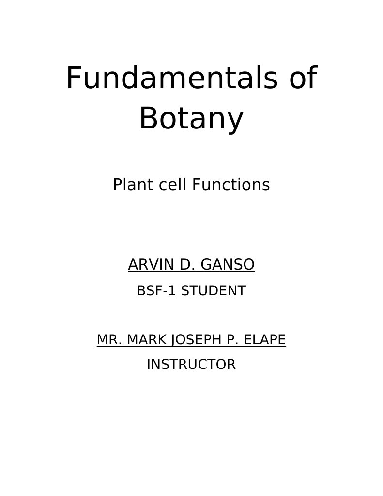 Fundamentals of Botany | PDF | Science & Mathematics