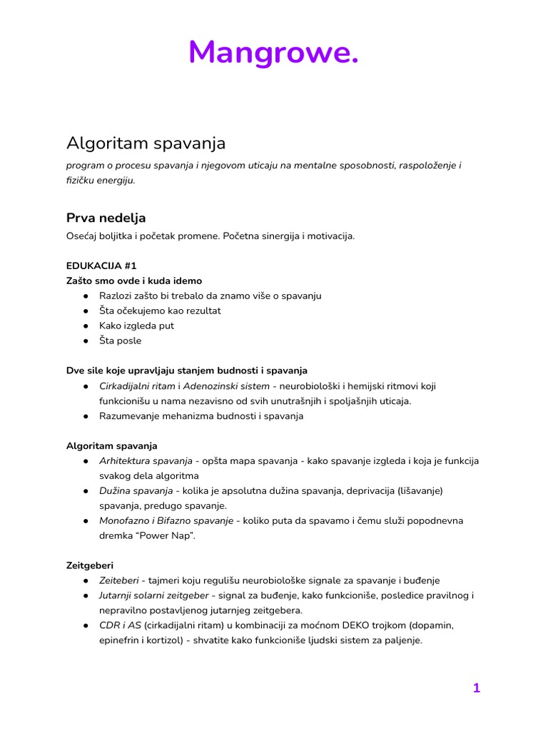 Algoritam Spavanja | PDF