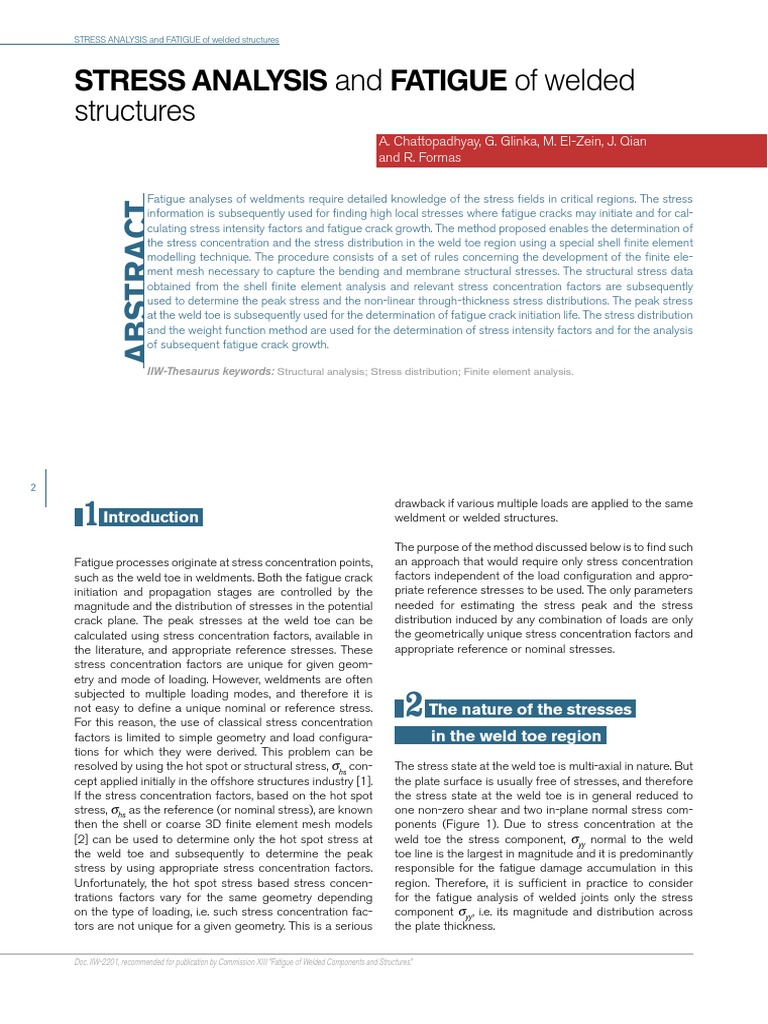 Structures: Stress Analysis and Fatigue of Welded | PDF | Stress ...
