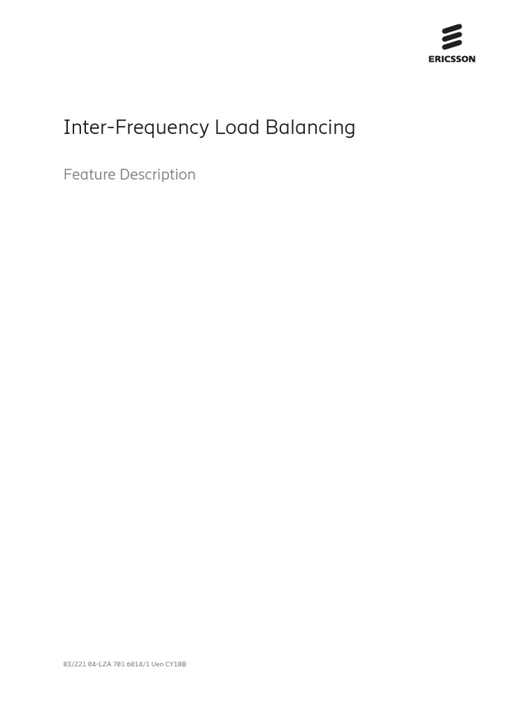Inter-Frequency Load Balancing | PDF | Load Balancing (Computing) | Lte ...