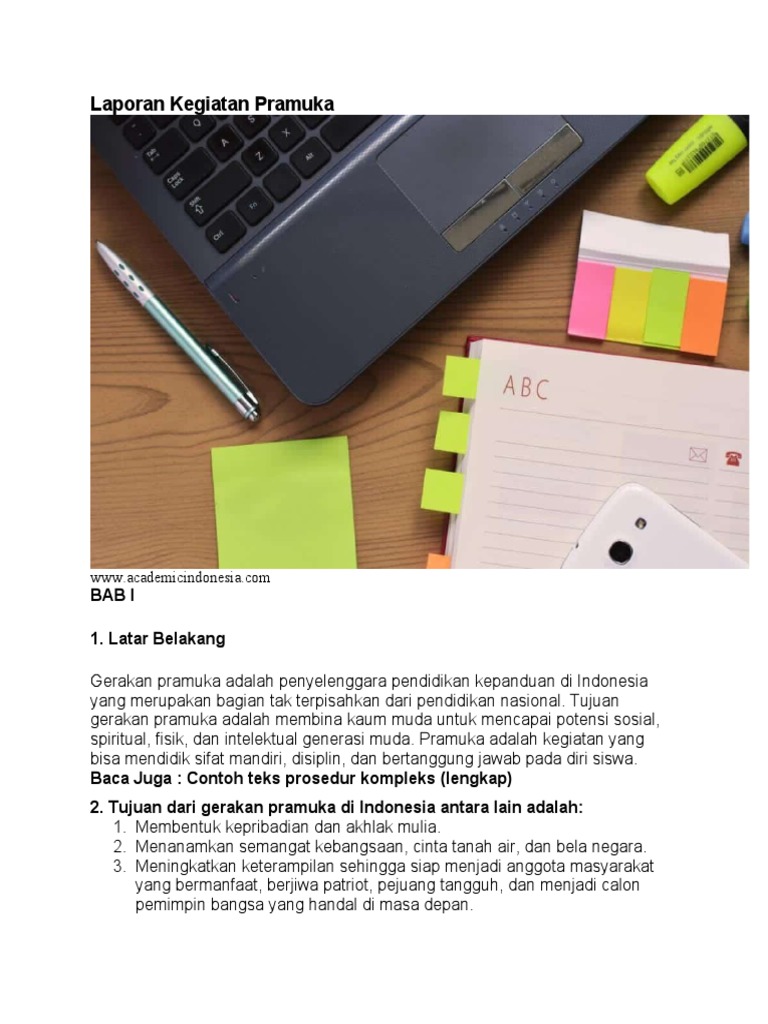 Contoh Laporan Kegiatan Ekskul | PDF