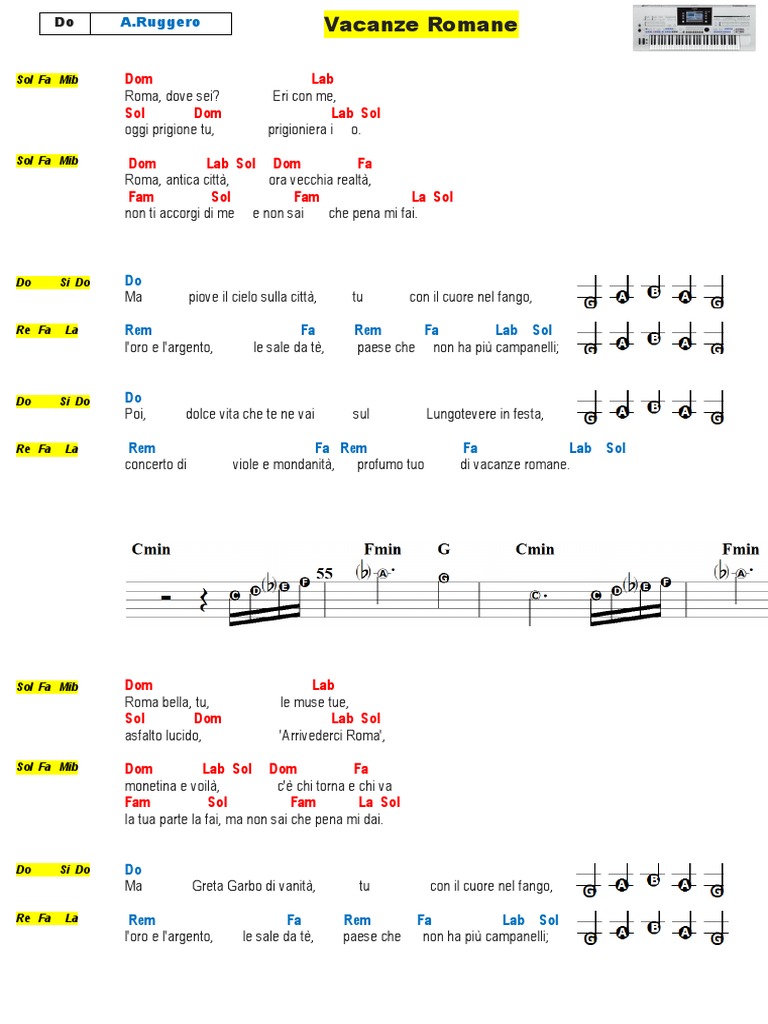 Vacanze Romane - Matia Bazar Do | PDF