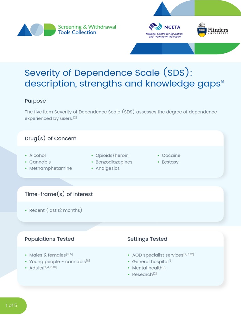Severity of Dependence Scale (SDS) : Description, Strengths and ...