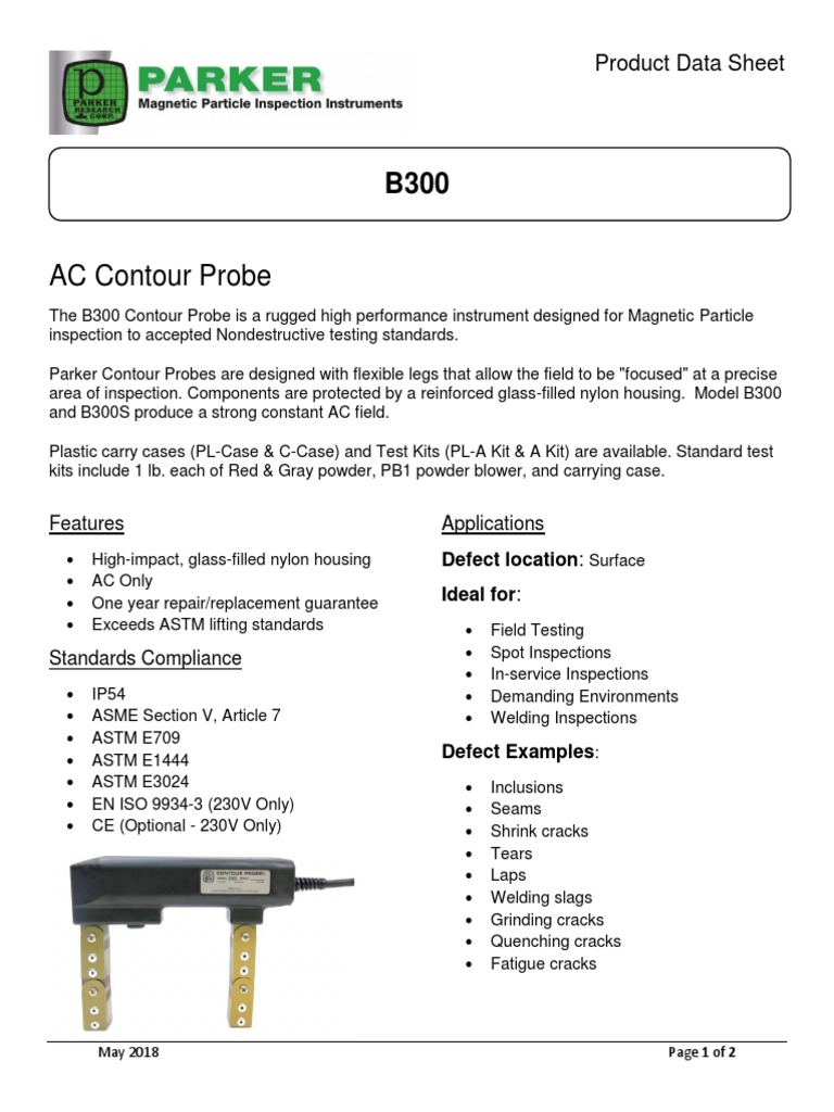 B300 Product Data Sheet | PDF | Nondestructive Testing | Materials
