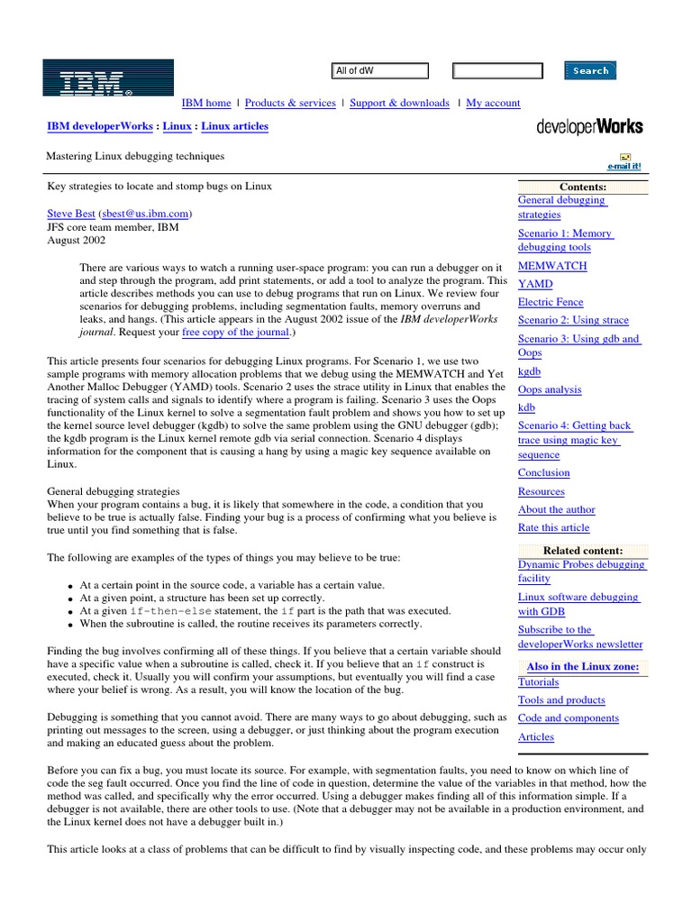 Mastering Linux Debugging Techniques | PDF | Debugging | Software Bug Mastering Linux Debugging Techniques | PDF | Debugging | Software Bug