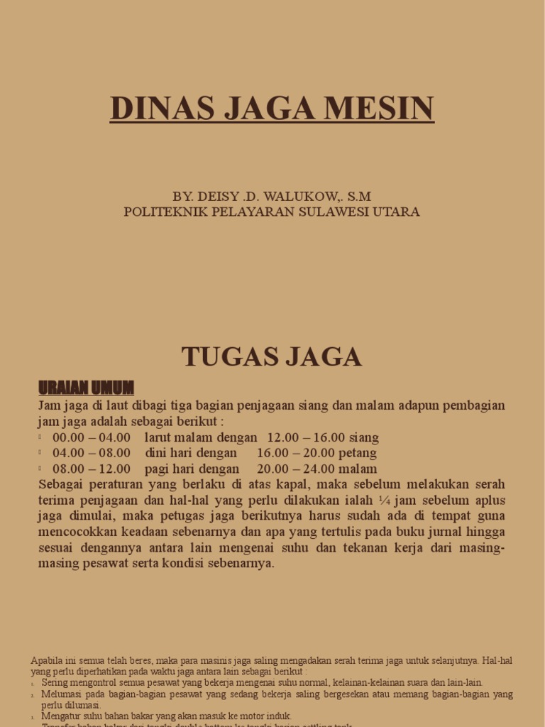 Ba. Dinas Jaga Mesin | PDF