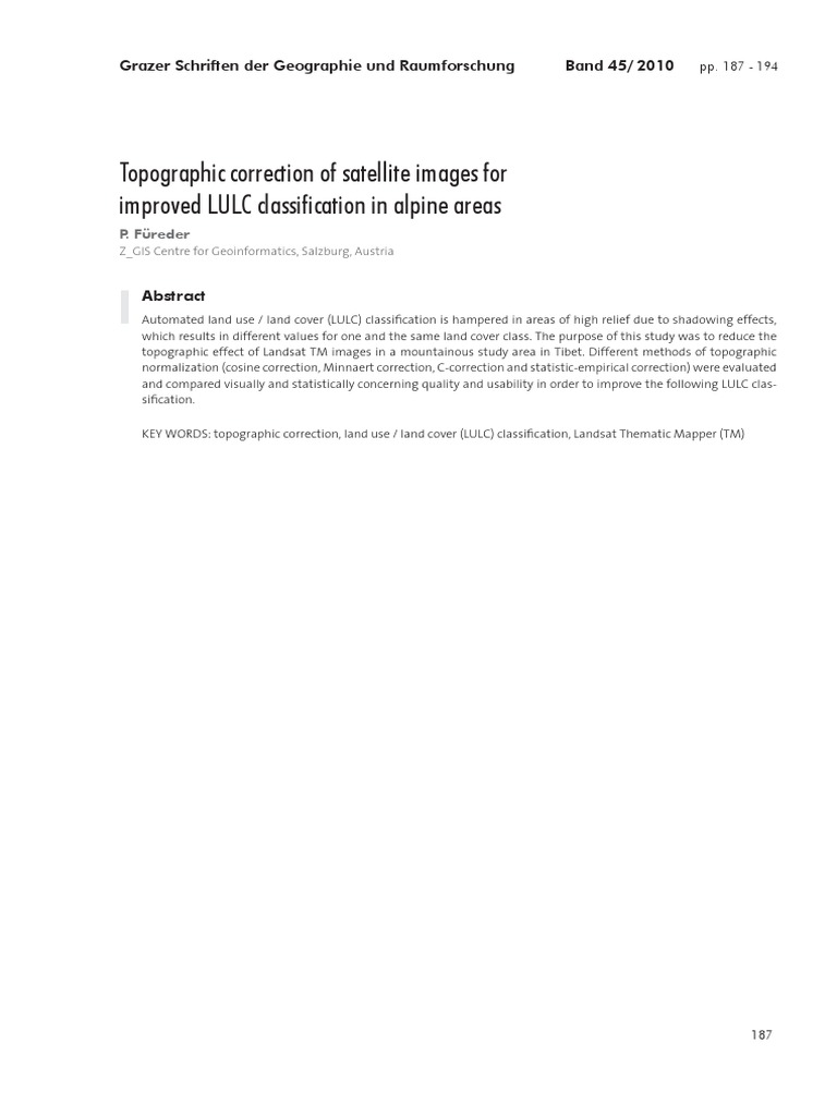 Topographic Correction of Satelite Images For Improved | PDF ...