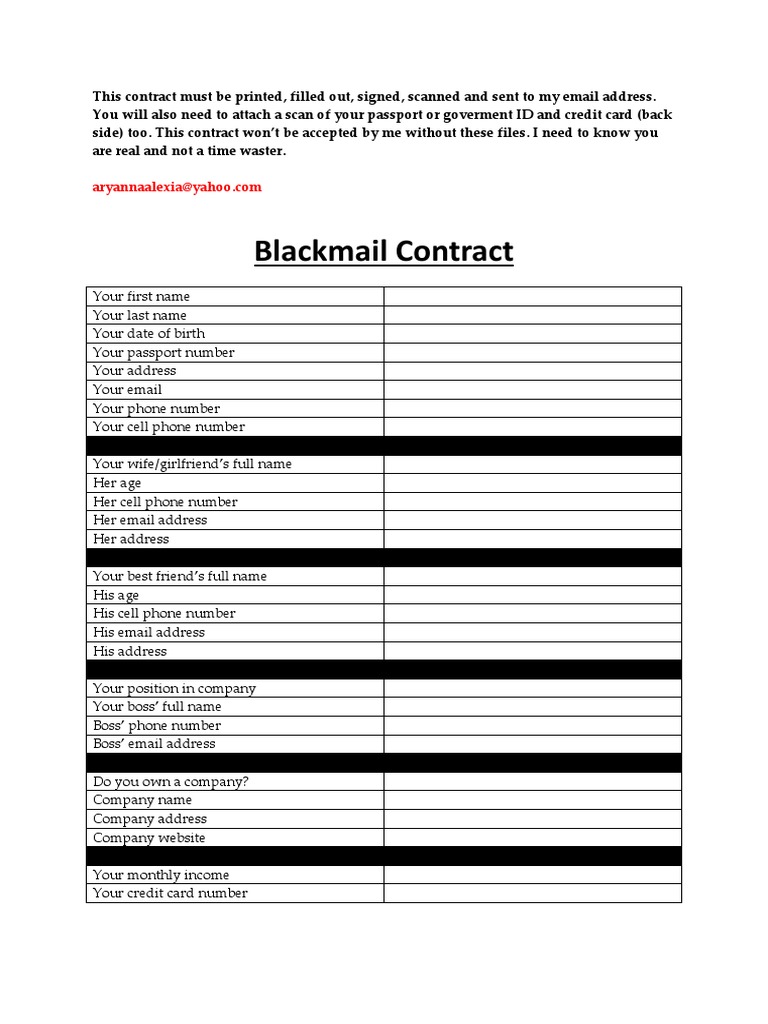 Blackmail Contract | PDF