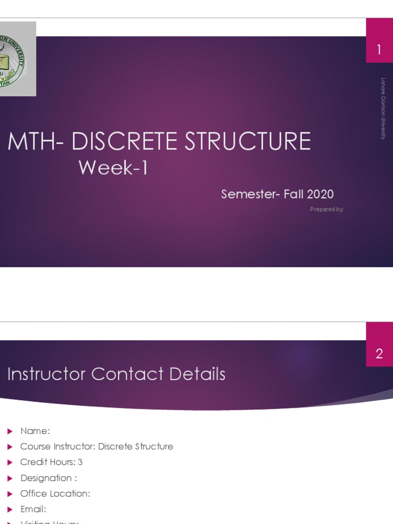 Mth-Discrete Structure: Week-1 | PDF | Eigenvalues And Eigenvectors ...
