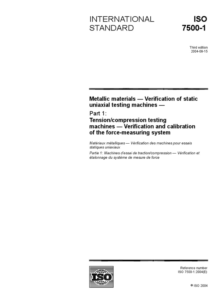 Iso 7500 1 | PDF | Calibration | Accuracy And Precision