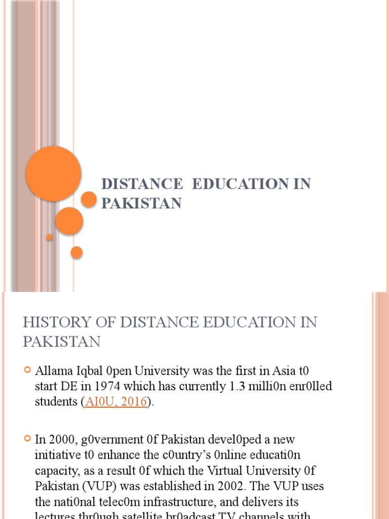 Distance Education in Pakistan | PDF | Distance Education | Educational ...