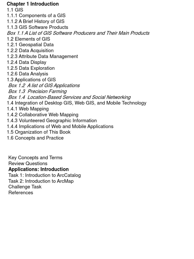 Box 1.1 A List of GIS Software Producers and Their Main Products | PDF ...
