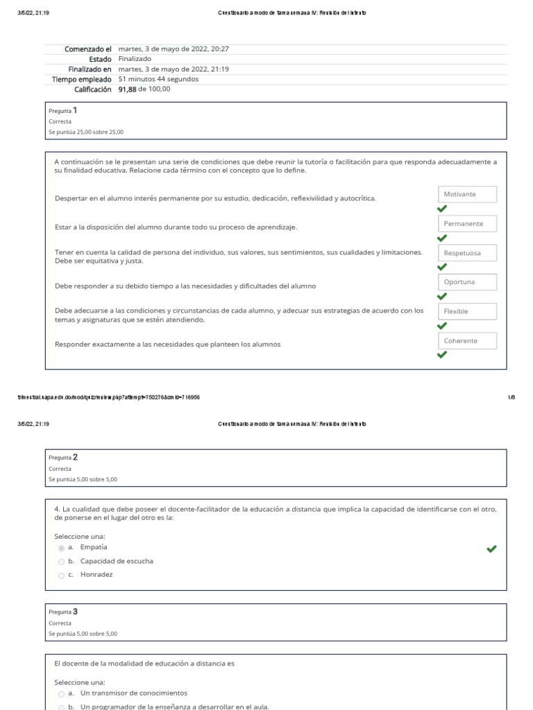Examen IV | PDF | Educación a distancia | Maestros