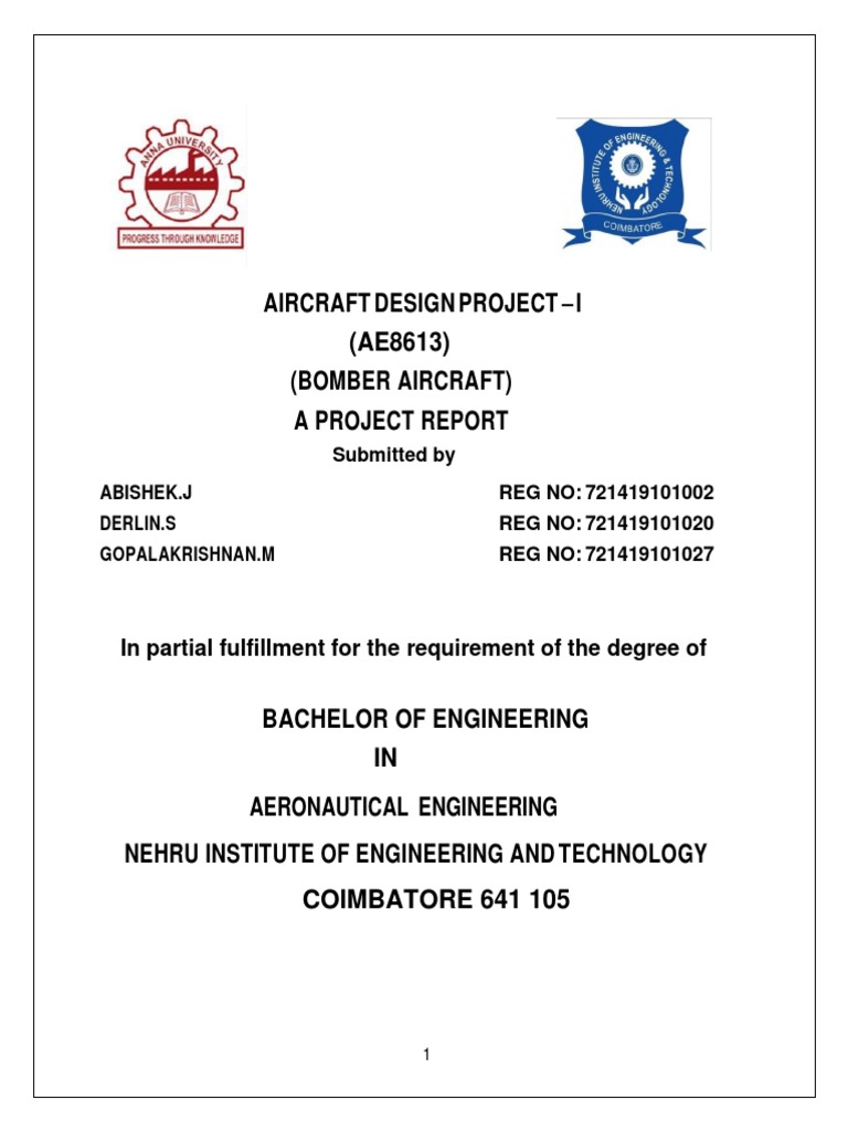 Aircraft Design Project - Bomber Aircraft-1-Converted Final | PDF ...