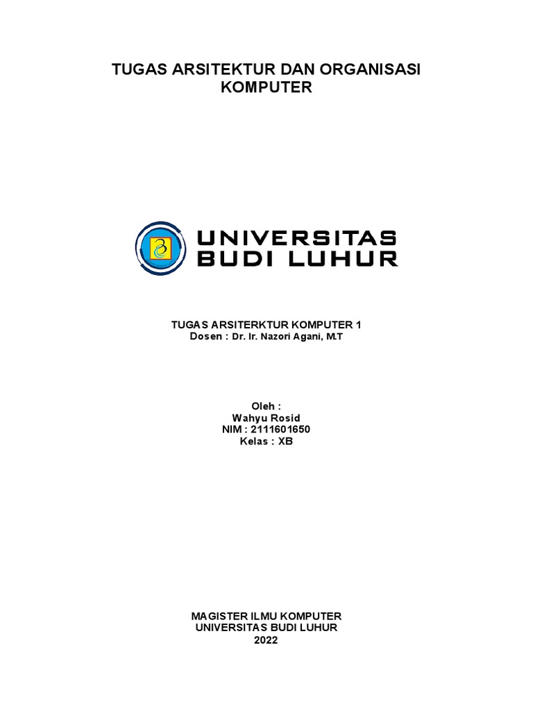 Tugas Arkom 1 Wahyu Rosid 2111601650 | PDF