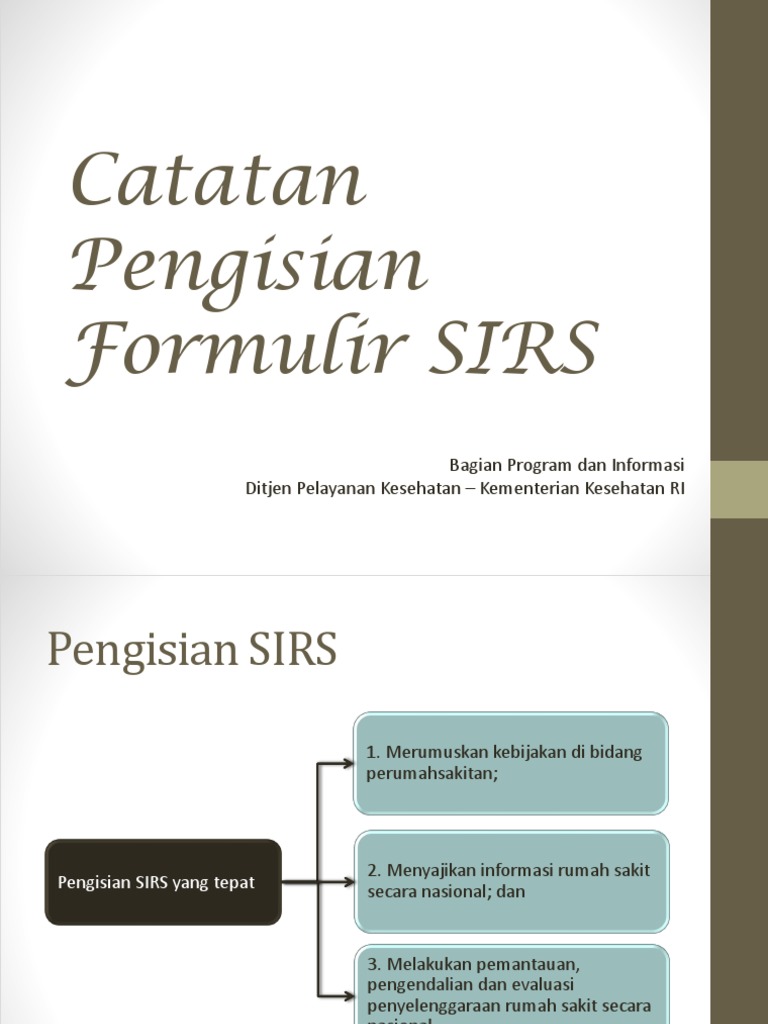 Panduan Pengisian Formulir SIRS | PDF | Ilmu Sosial | Sains & Matematika