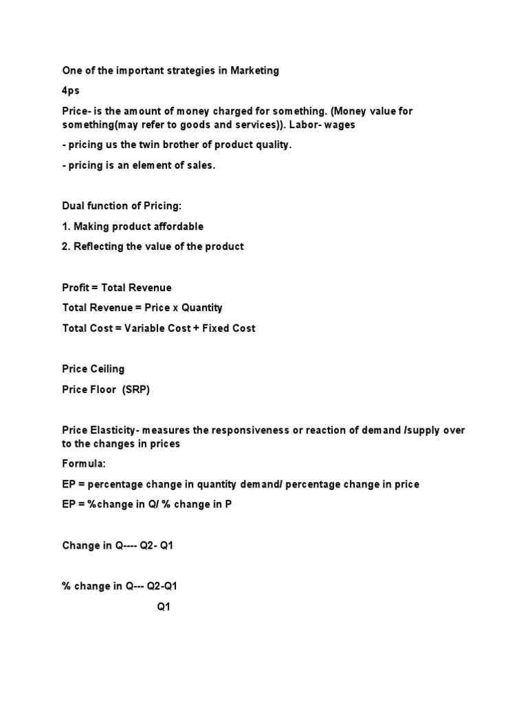 Marketing Notes | PDF | Pricing | Demand