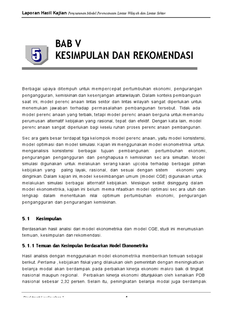 Bab V Kesimpulan Dan Rekomendasi | PDF