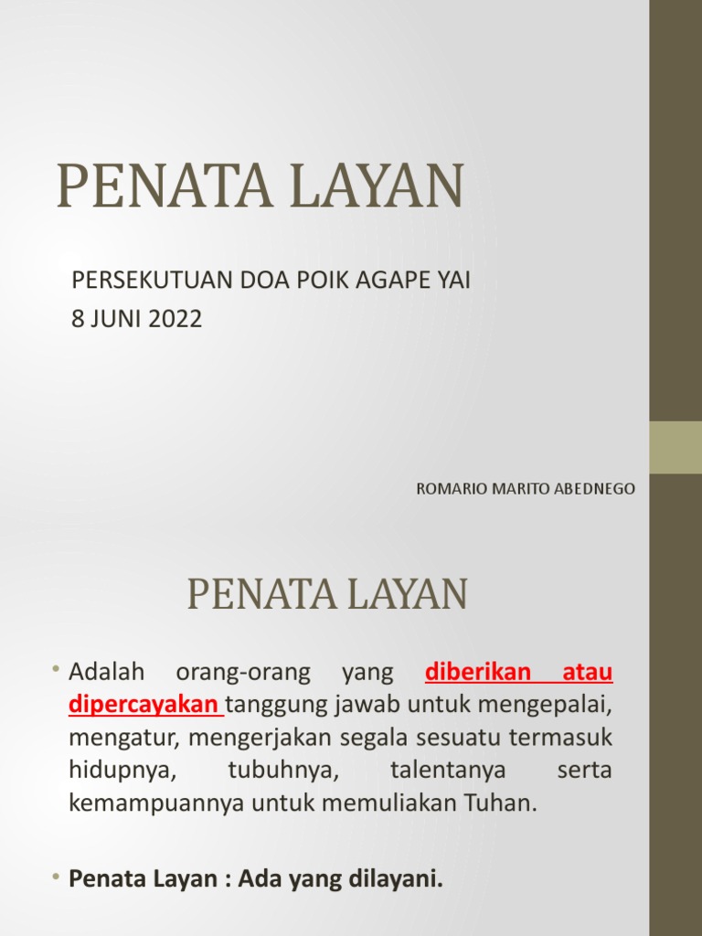 Penata Layan | PDF