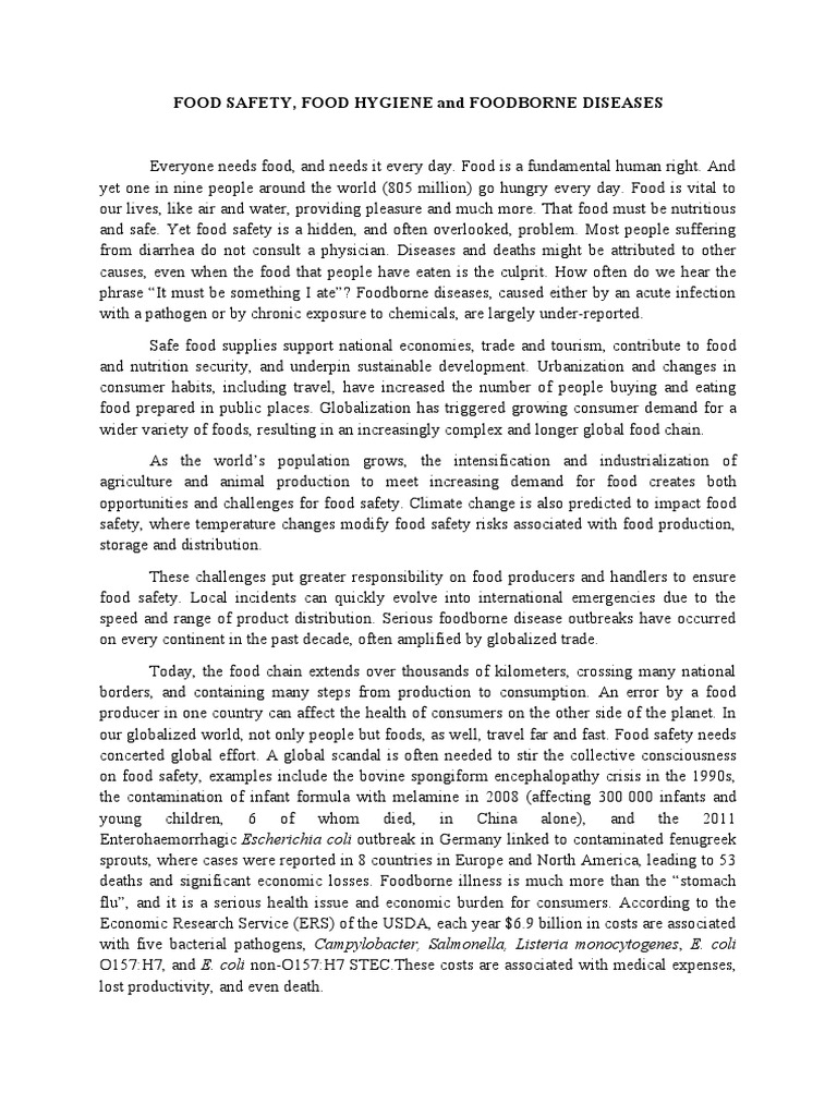 Introduction To Food Safety | PDF | Foods | Foodborne Illness
