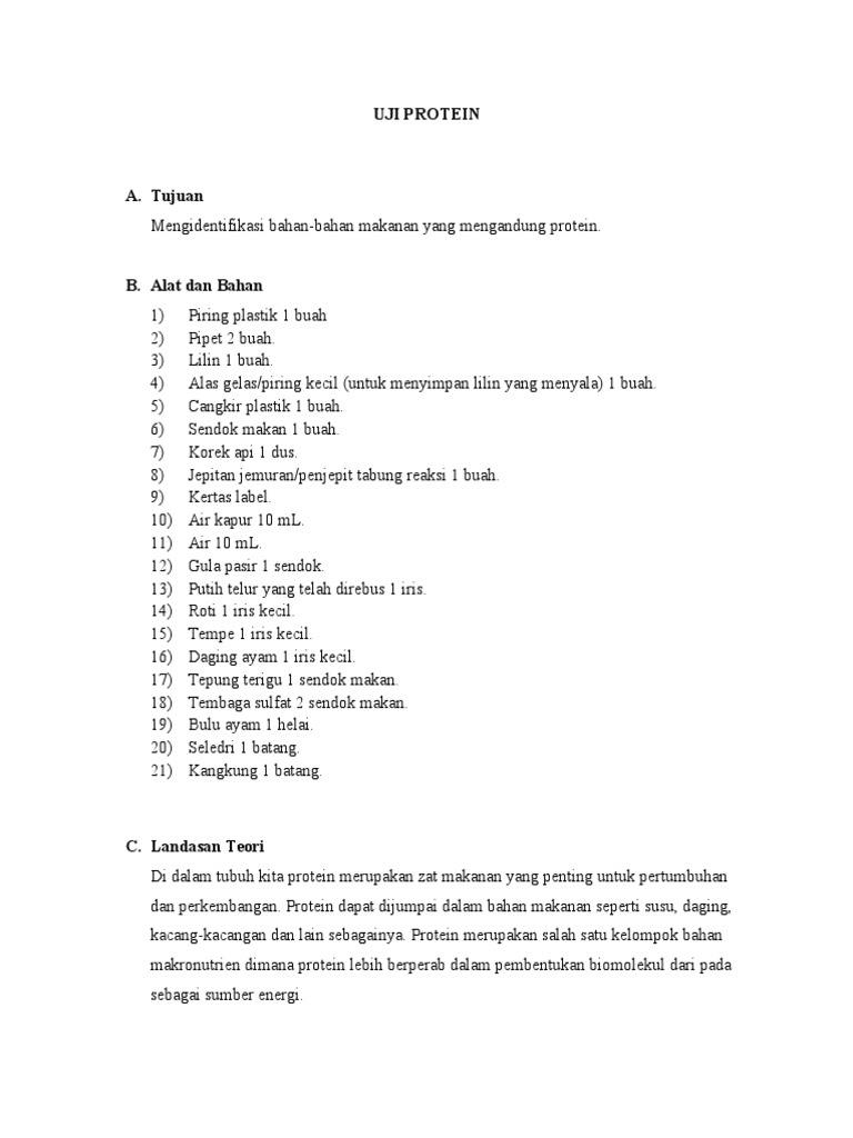 Uji Protein | PDF