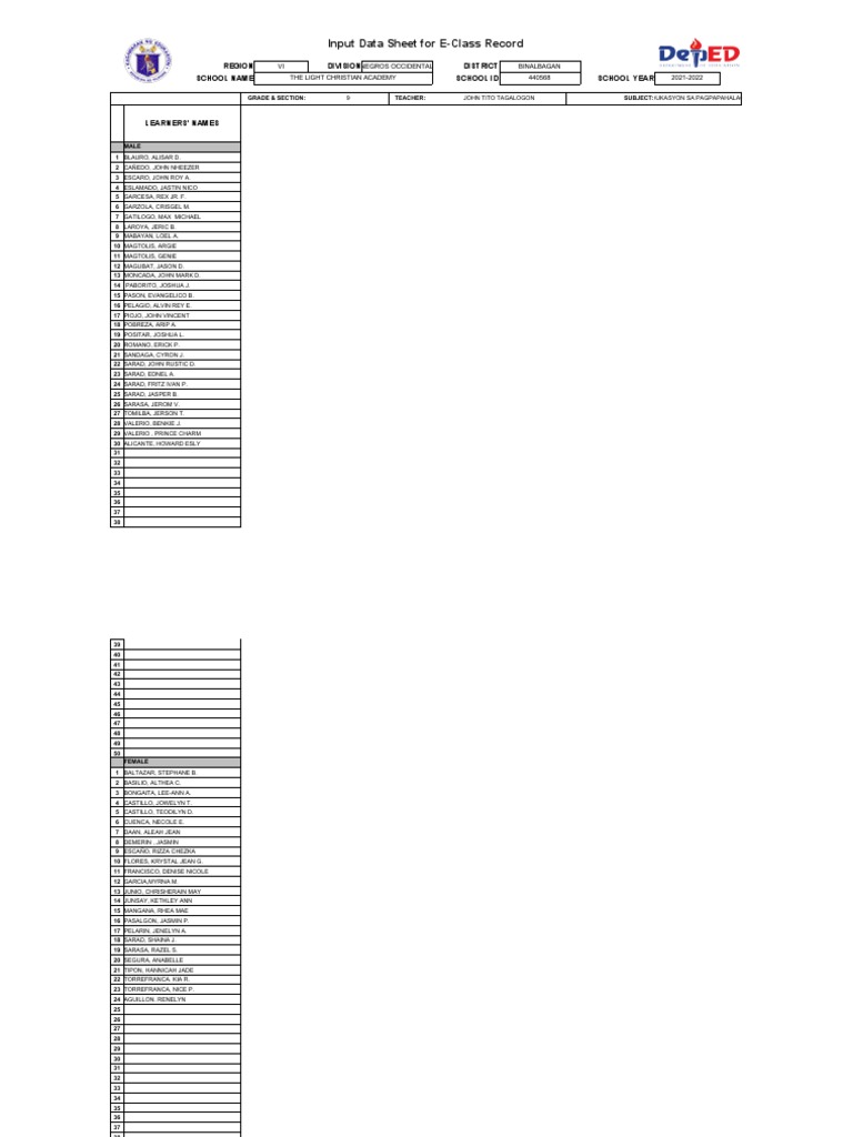 E-Class Esp Grade 9 | PDF
