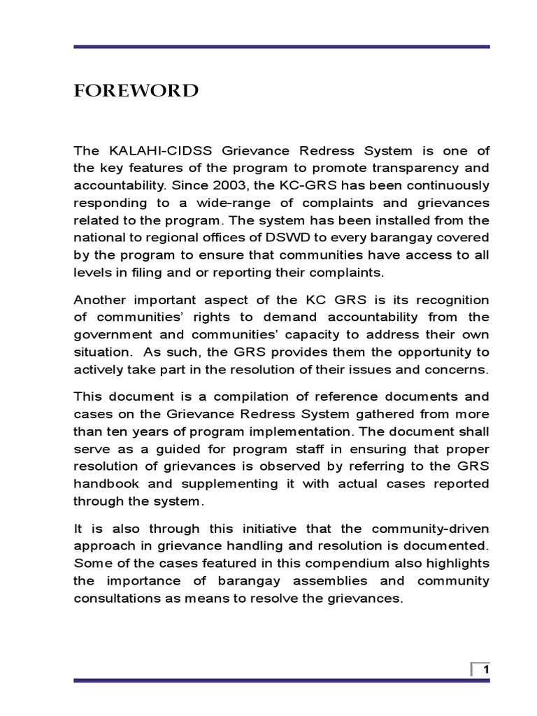 Grievance Redress System Handbook | PDF | Government