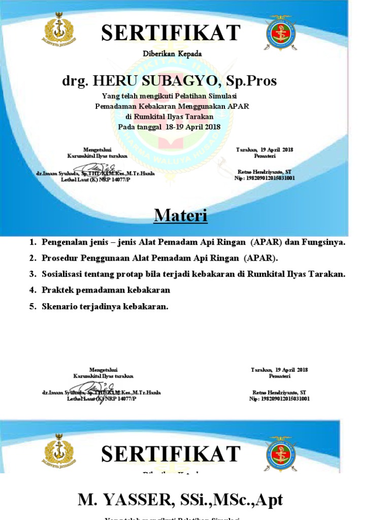 SERTIFIKAT APAR Ok | PDF