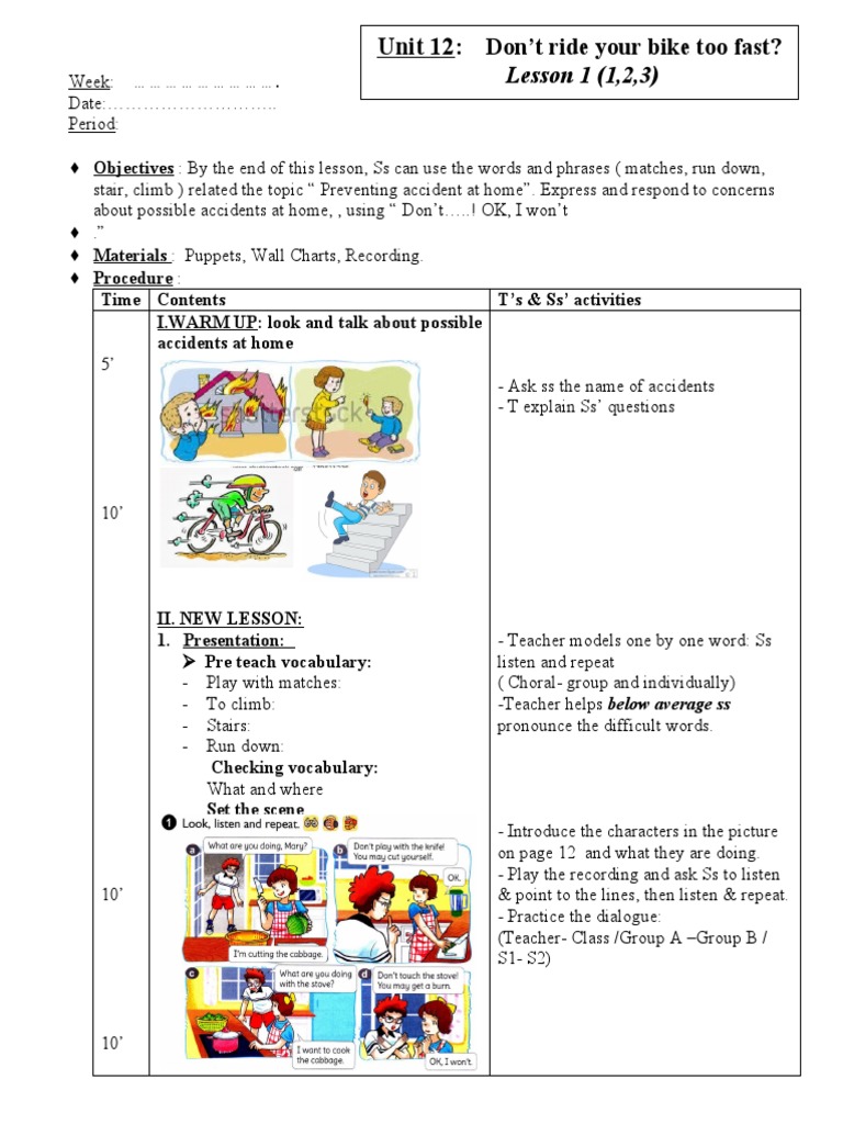 Preventing Accidents at Home: A Lesson Plan for Teaching English ...