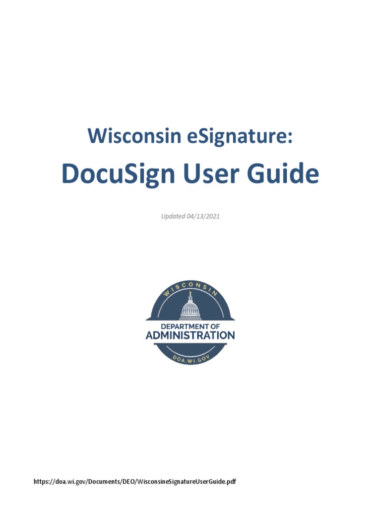 Wisconsin Esignature:: Docusign User Guide | PDF | Icon (Computing) | Tag (Metadata)