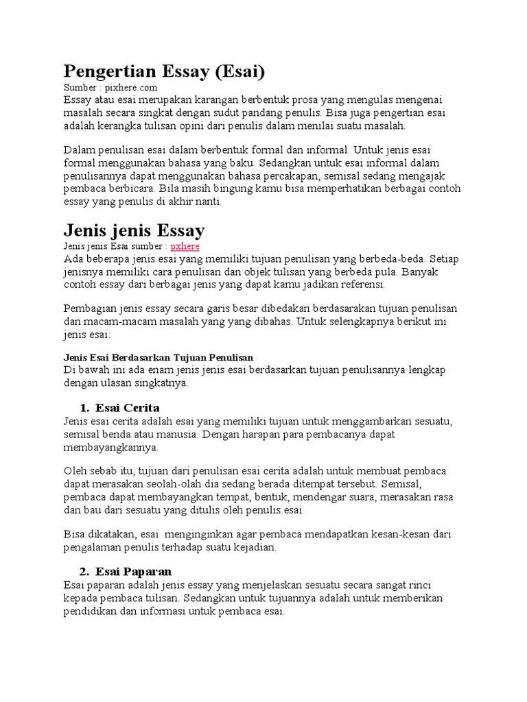 Pengertian Essay | PDF | Fiksi Umum