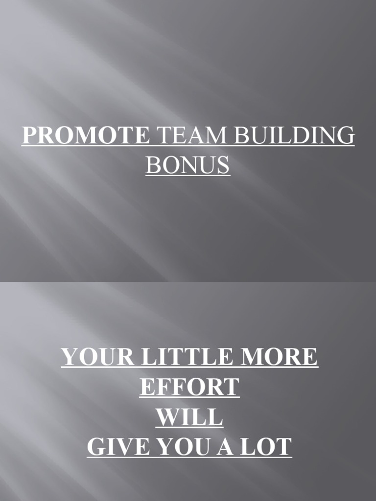 Team Building Bonus Examples | PDF